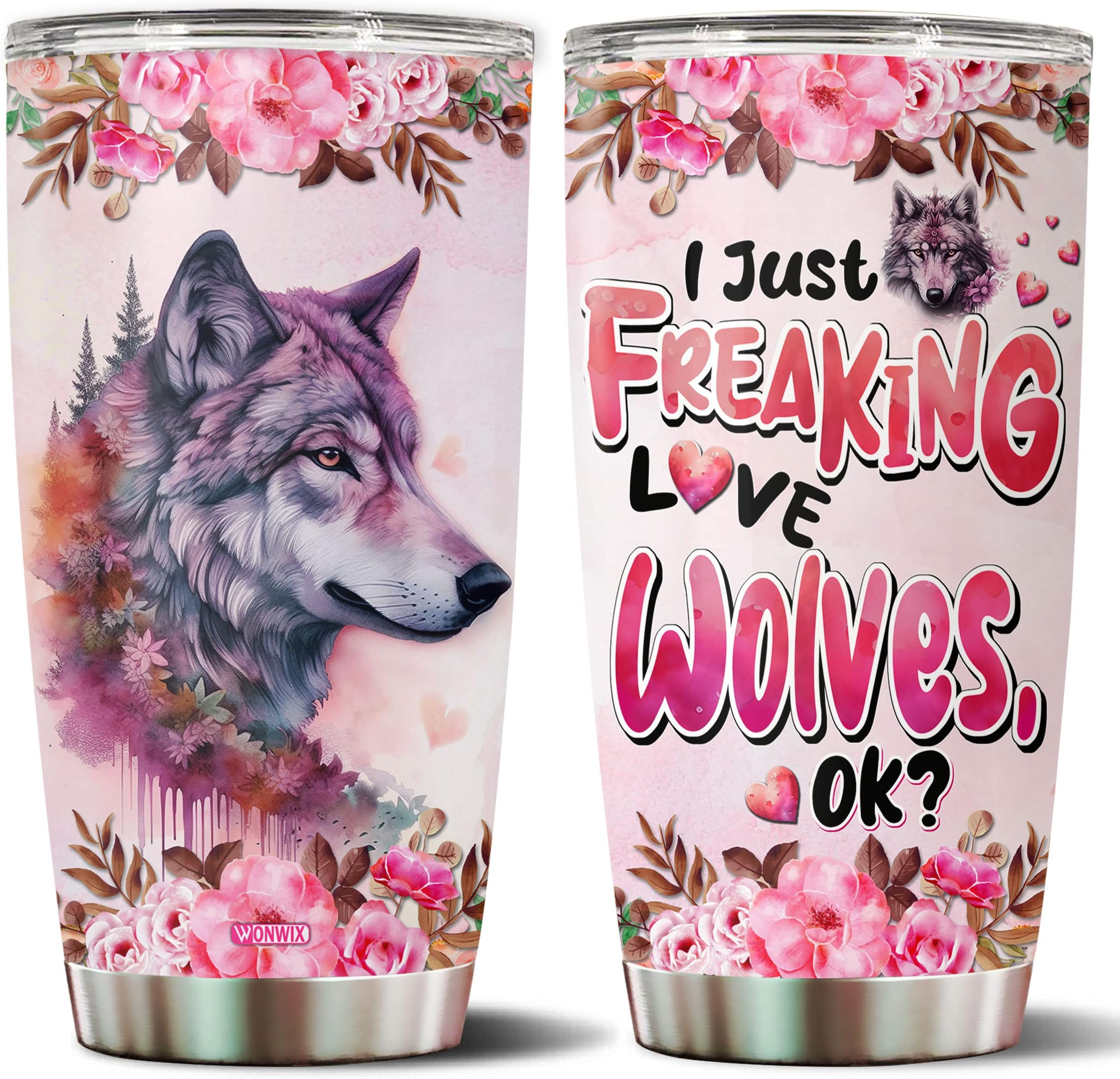 Amazon.com | Mebupol Wolf Gifts Tumbler 20oz 1pc, Wolf Gifts For Girls ...