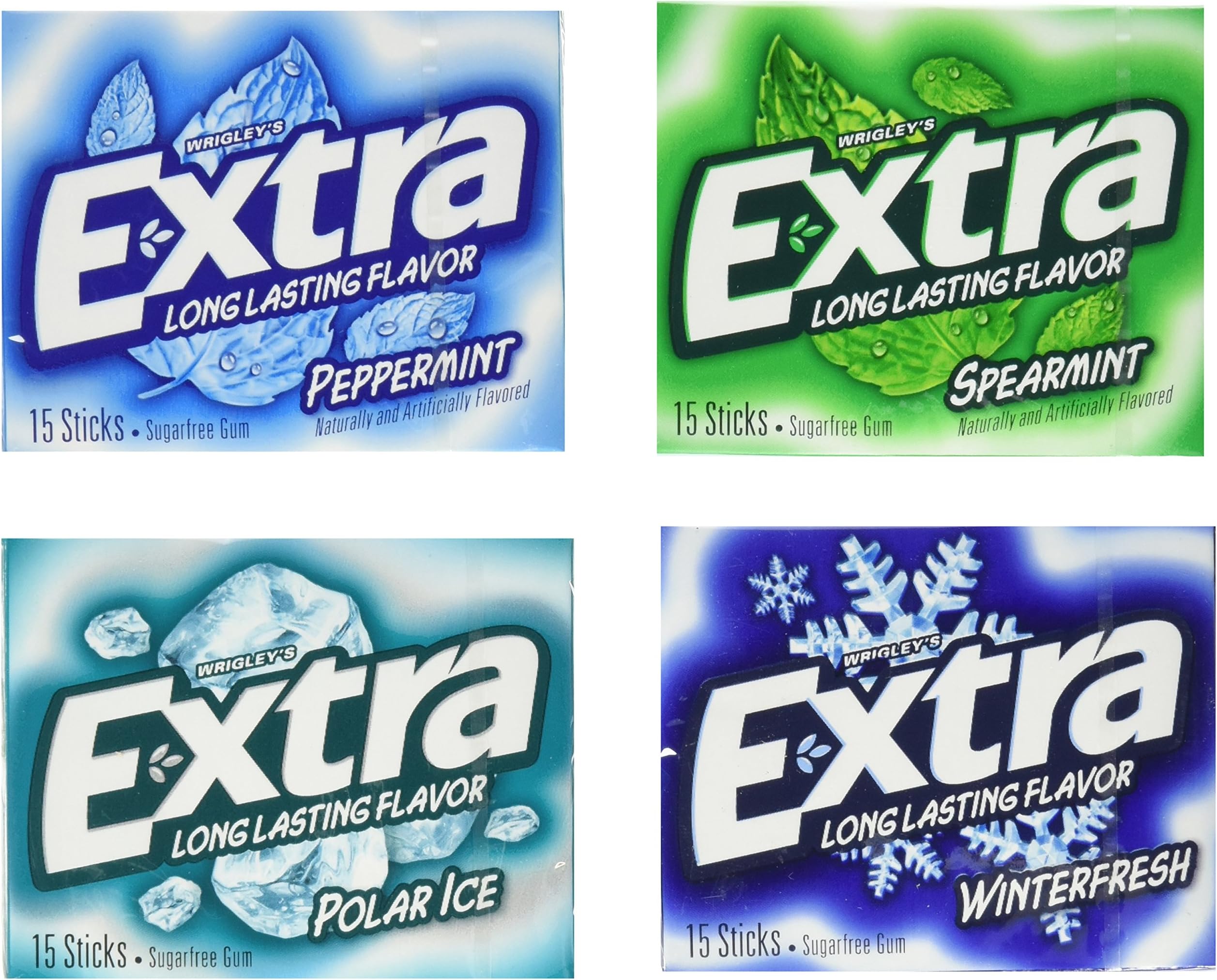 Amazon.com : Extra Gum Peppermint Chewing Gum, 15 Pieces (Pack of 10 ...