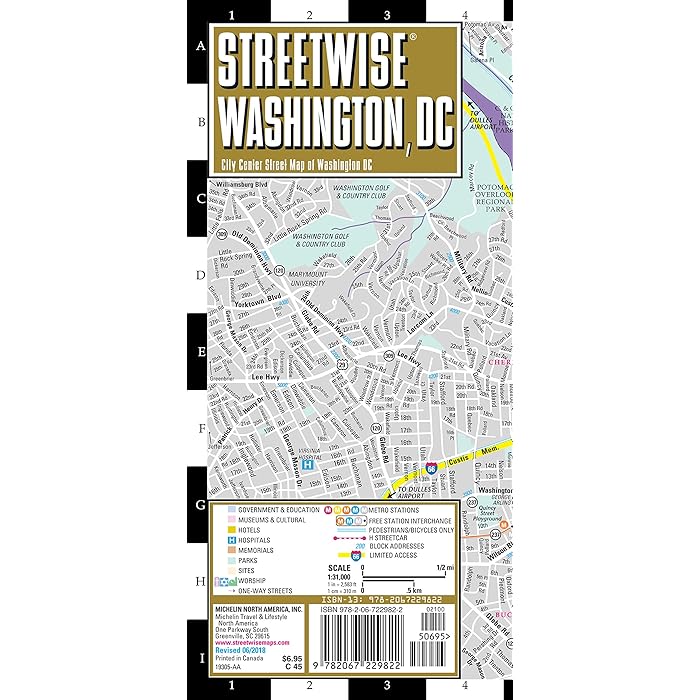 Buy Streetwise Washington DC Map - Laminated City Center Street Map of ...
