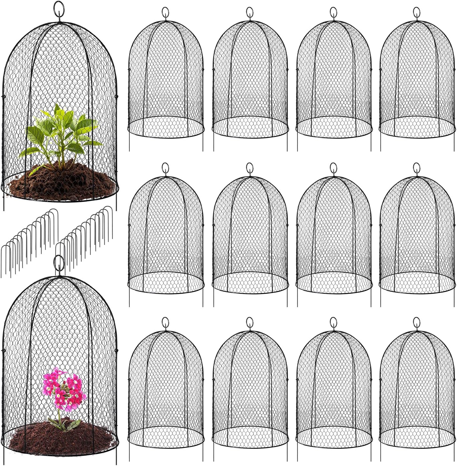 Amazon.com : Yaocom 12 Pcs Garden Cloches for Plants, 12" x 19" Large ...