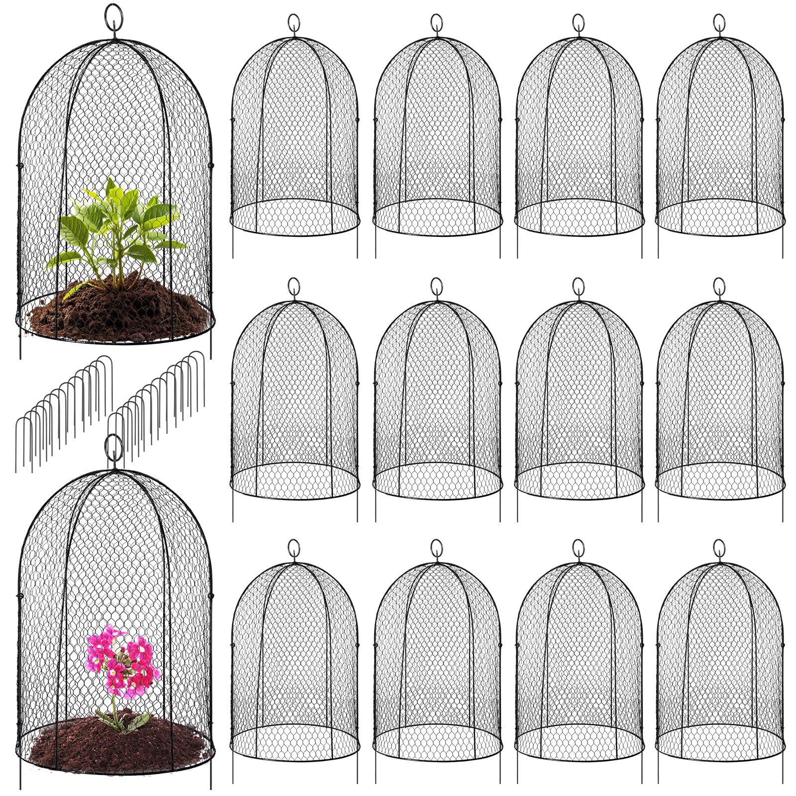 Amazon.com : Yaocom 12 Pcs Garden Cloches for Plants, 12" x 19" Large ...