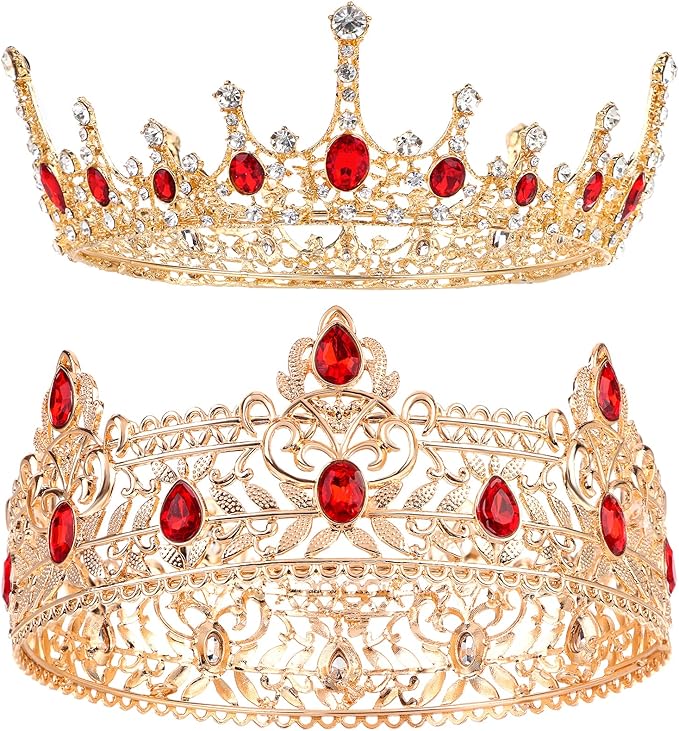 Amazon.com: 2 Pieces Prom King and Queen Crown Set King Crowns for Men ...