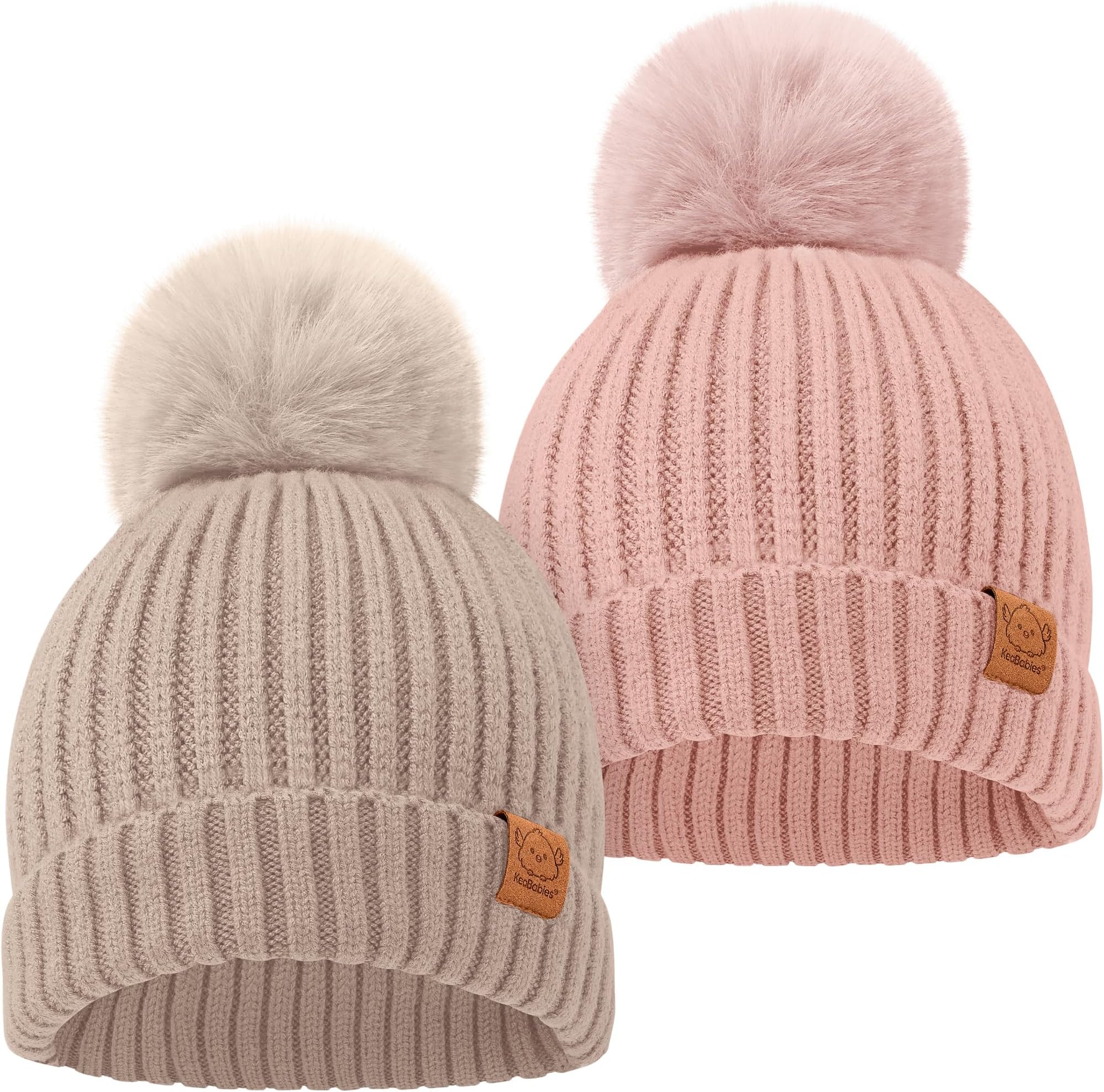 Amazon.com: 2-Pack Baby Hats, Baby Beanies for Girls, Boys - Toddler ...