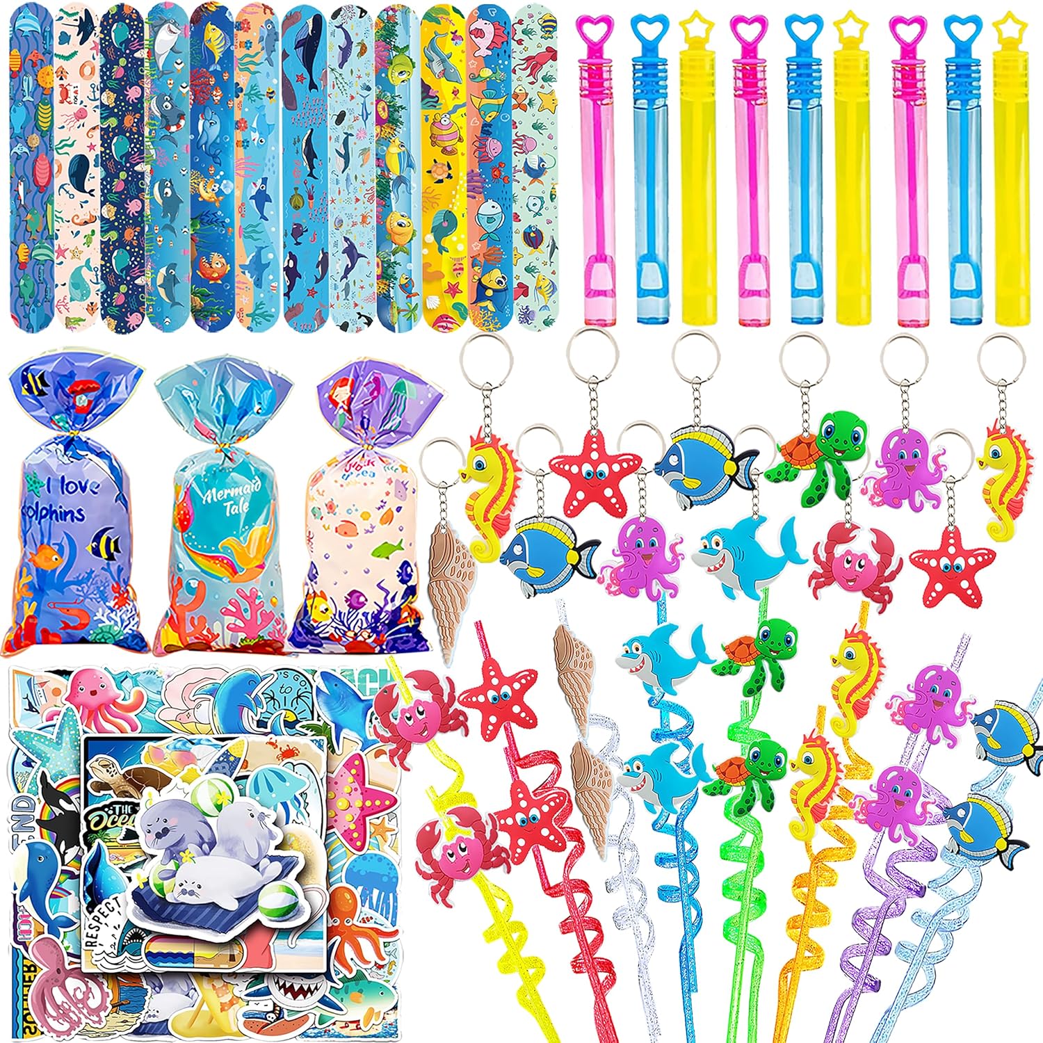 Amazon.com: CZWXOXO 110Pcs Under the Sea Party Favors, Ocean Party ...