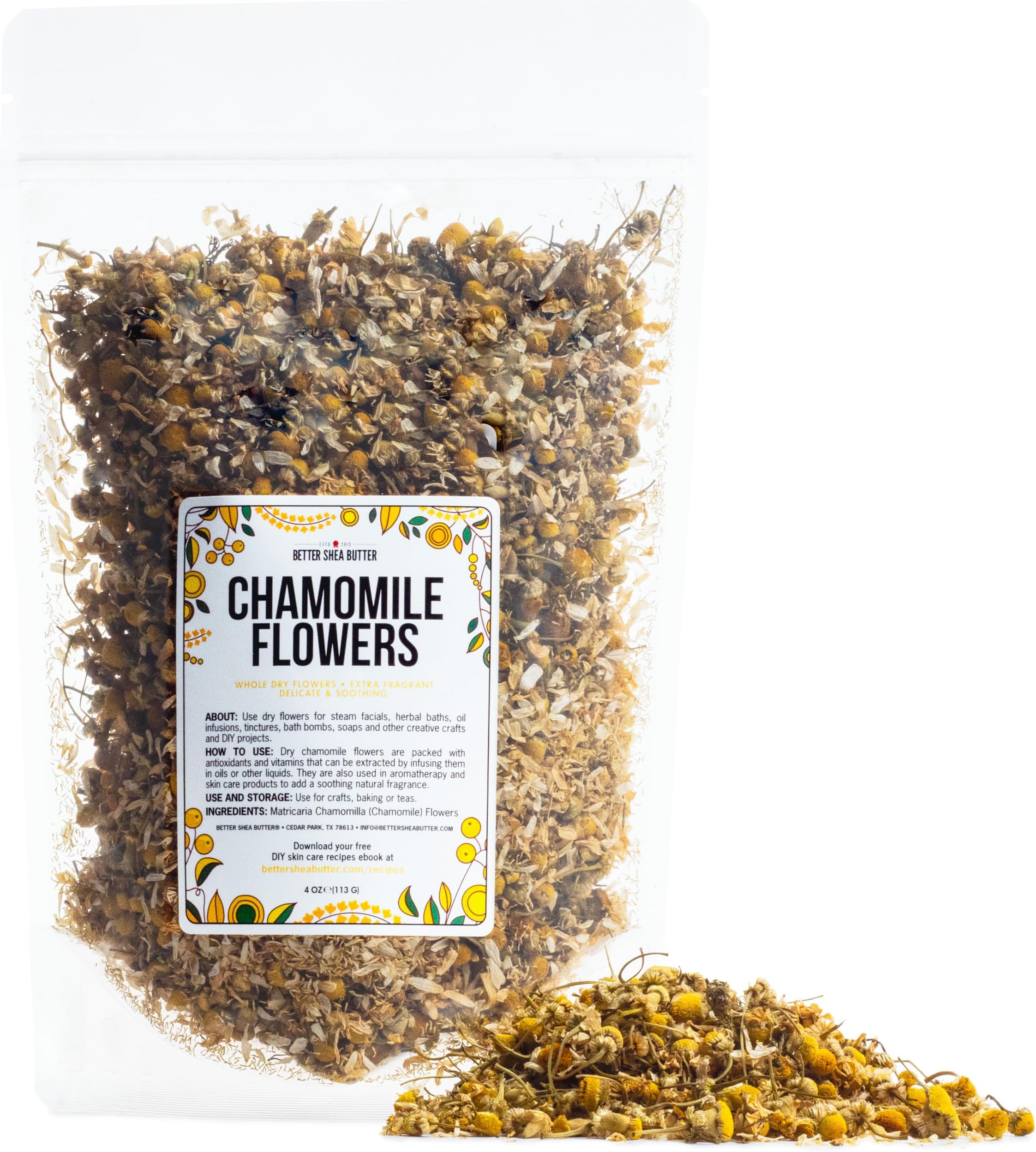 Better Shea Butter Chamomile Flowers - Edible Scented Dry Flowers for ...
