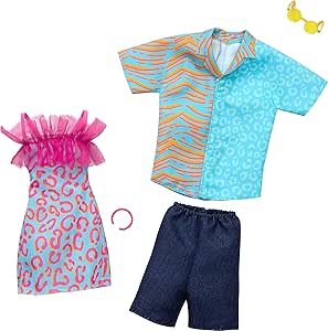Amazon.com: Barbie & Ken Fashions 2-Pack Clothing & Accessories Set, 1 ...
