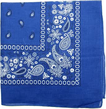 Amazon.com: Kaiser Novelty Bandanas Paisley Cotton Bandanas (Royal Blue ...