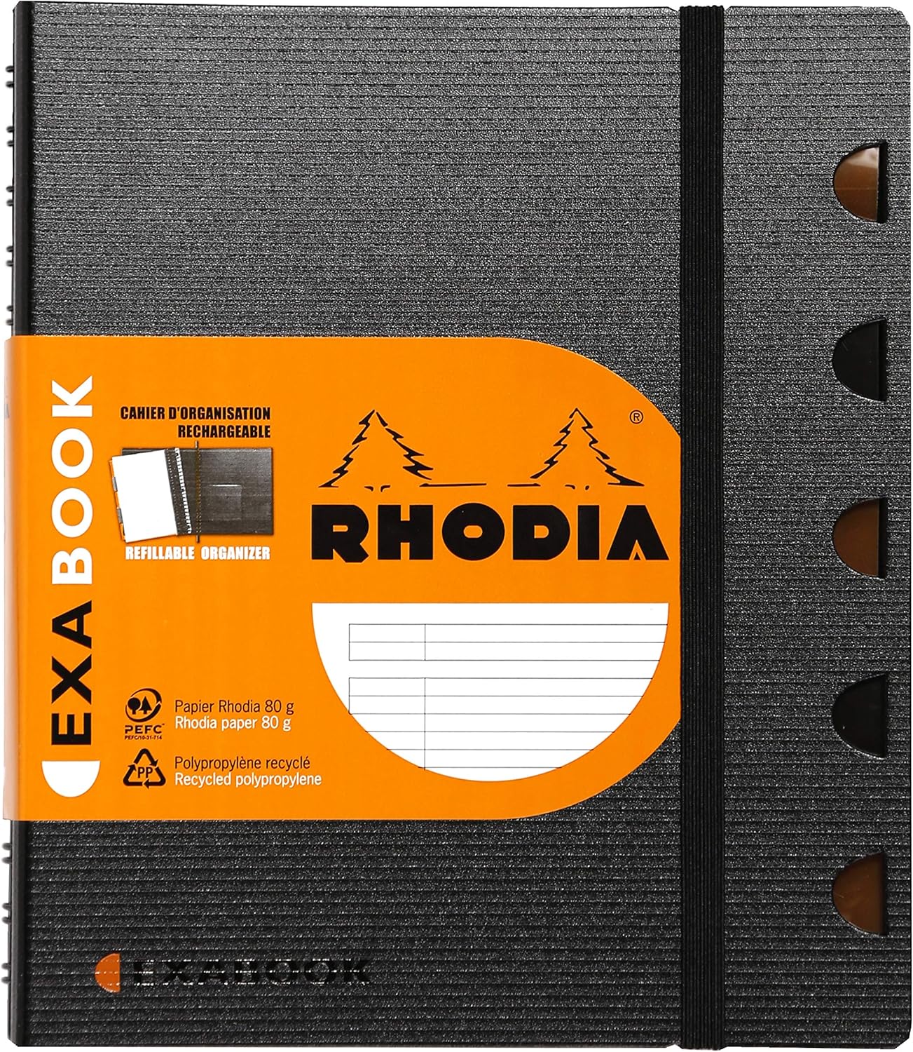 RHODIA 132576C - Exabook Black A5+ Refillable Organizer Notebook ...
