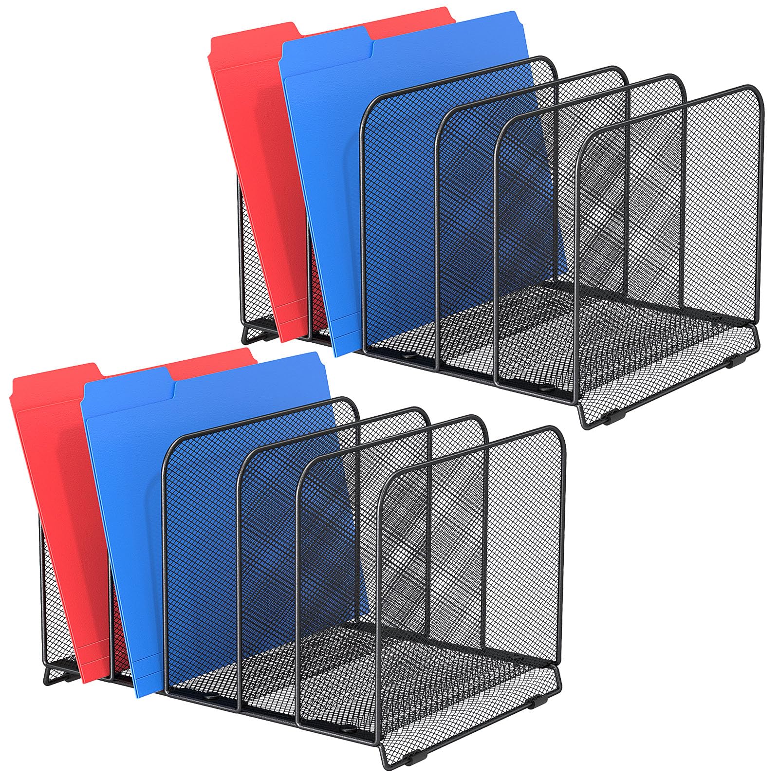 Amazon.com: TOPCJ 5 Sections Desk File Holder/Rack/Sorter,Mesh File ...