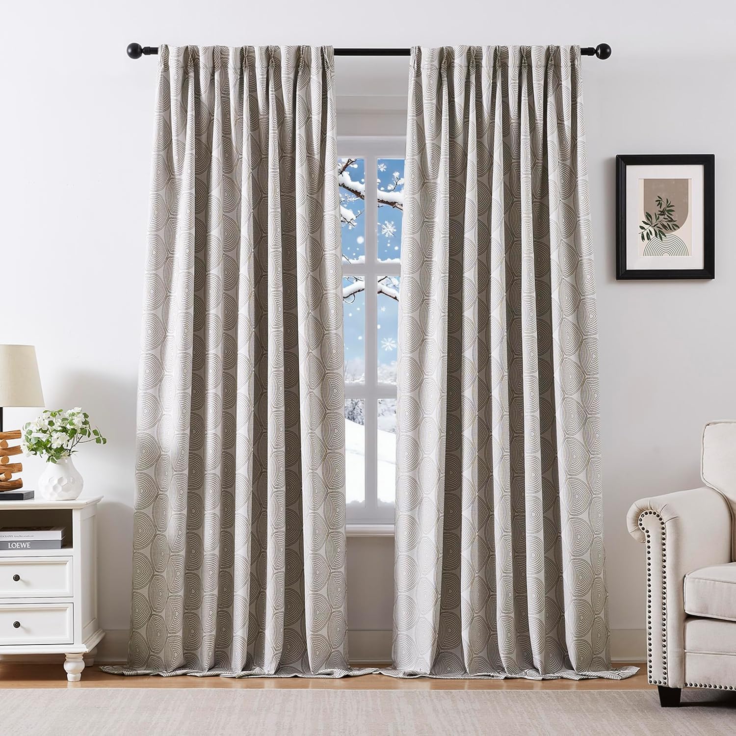 Amazon.com: Randall Tan and White Circle Thermal Blackout Room ...