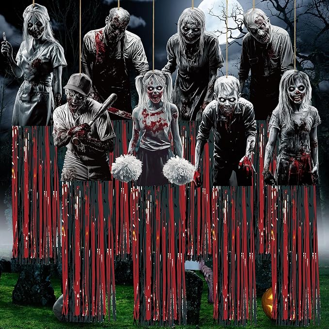 Amazon.com : DoubleFill 8 Pcs Horror Halloween Zombie Outdoor Hanging ...