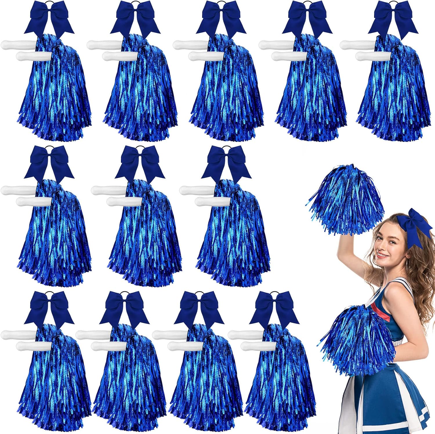 Amazon.com : 24 Pcs 13 Inch Cheerleading Pom Poms and 12 Pcs Large ...