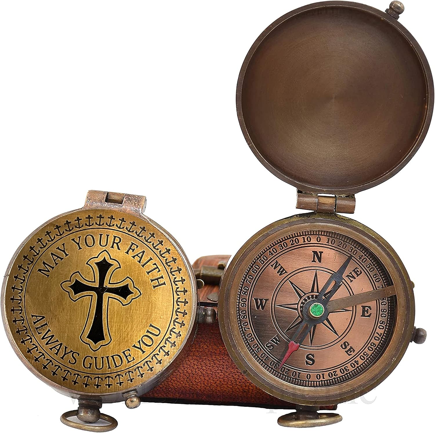 Amazon.com: Brass Compass Cross and May Your Faith Always Guide You ...
