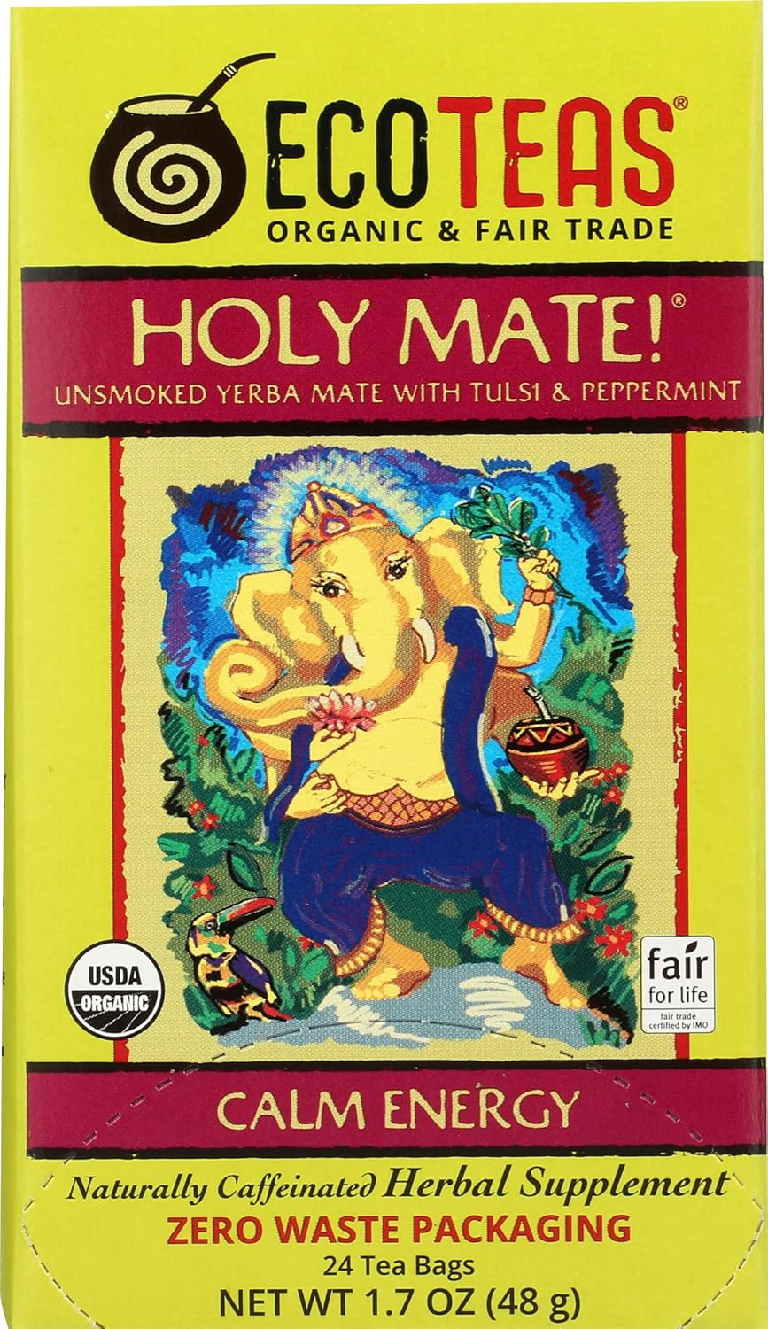 Amazon.com : Eco Teas, Tea Holy Mate Organic, 24 Count : Grocery ...