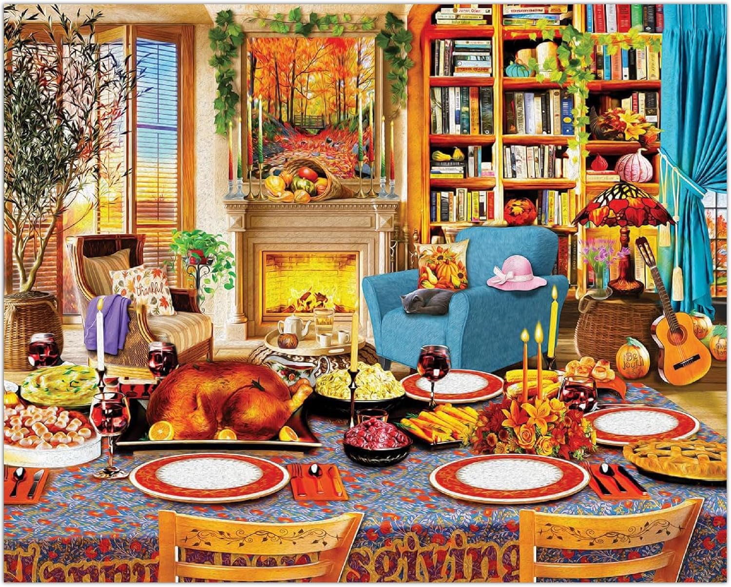 Amazon.com: White Mountain Thanksgiving Day Puzzle 1000 Piece Jigsaw ...