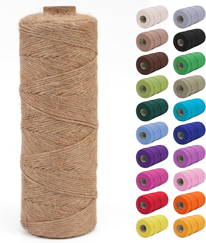 Amazon.com: JeogYong 1mm Jute Twine String 656 Feet Natural Thick ...