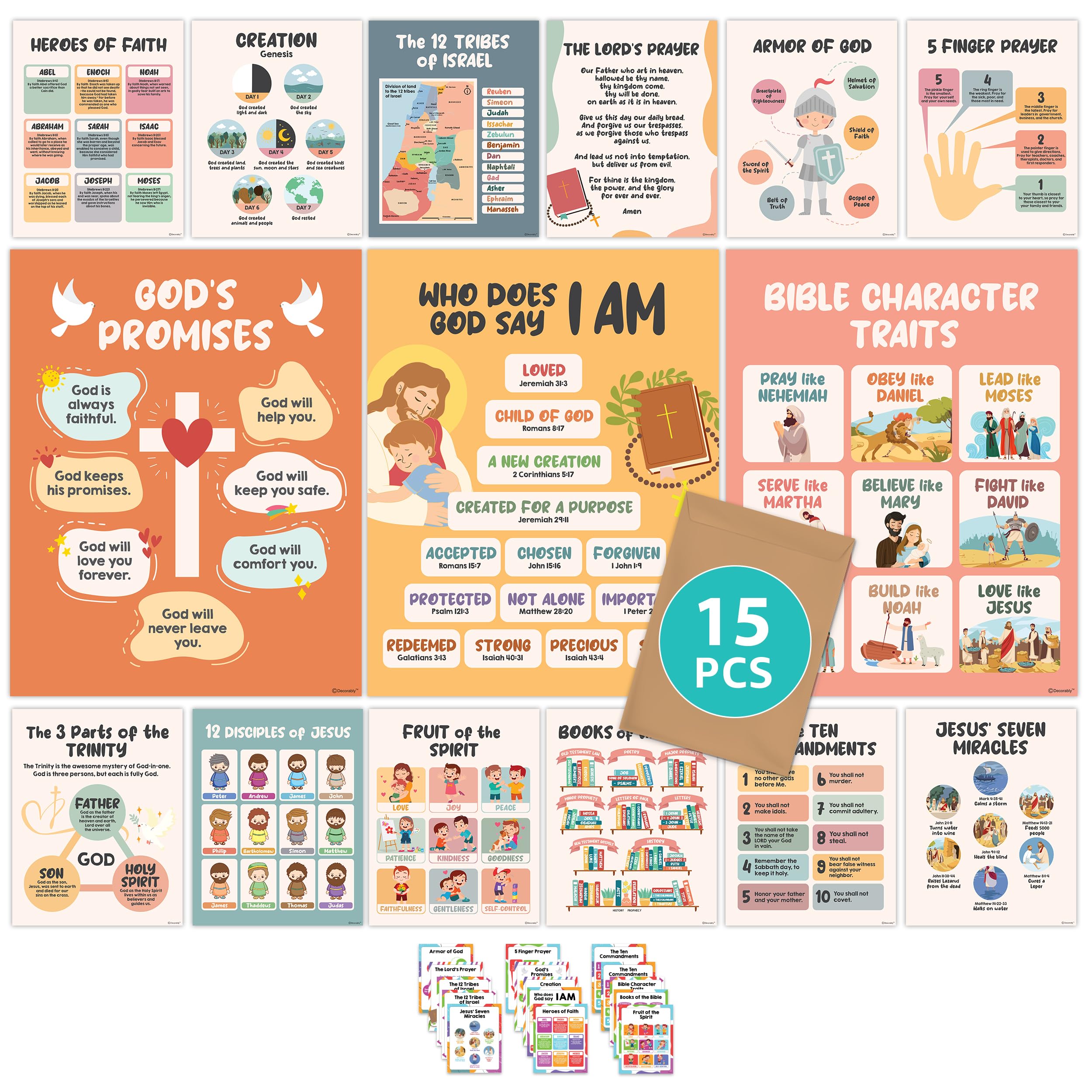 Buy Decorably Bible s for Classroom - 15 Boho Christian Classroom Decor ...