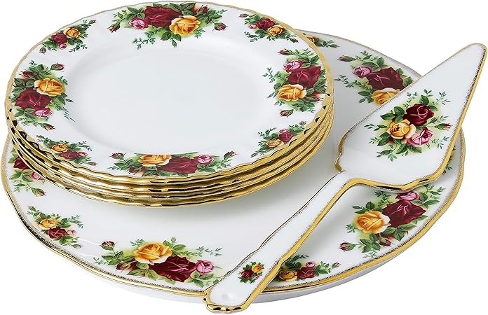 Amazon.com | Royal Albert Old Country Roses 6-Piece Cake Server Set ...