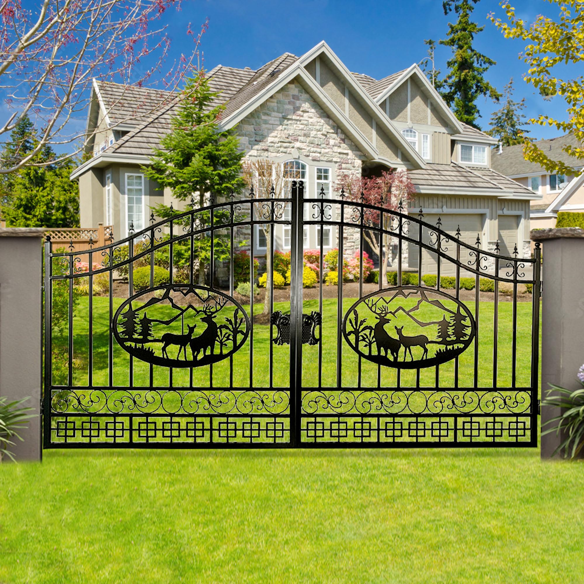 Rod Iron Driveway Gates Wrought Iron Double Gates: Decorative Security