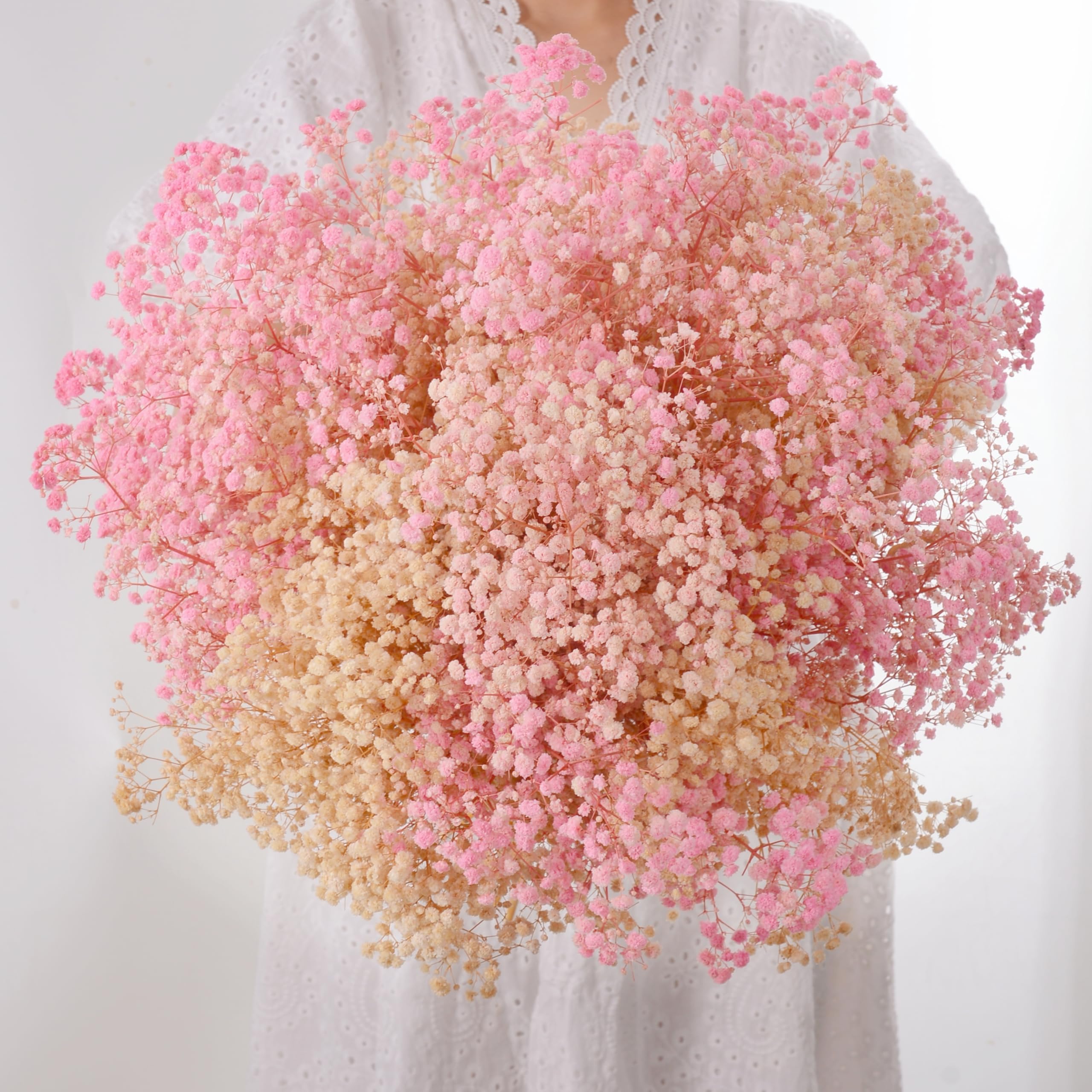 Amazon.com: 4000+ Dried Babys Breath Flowers Pink & White-17'' Baby's ...