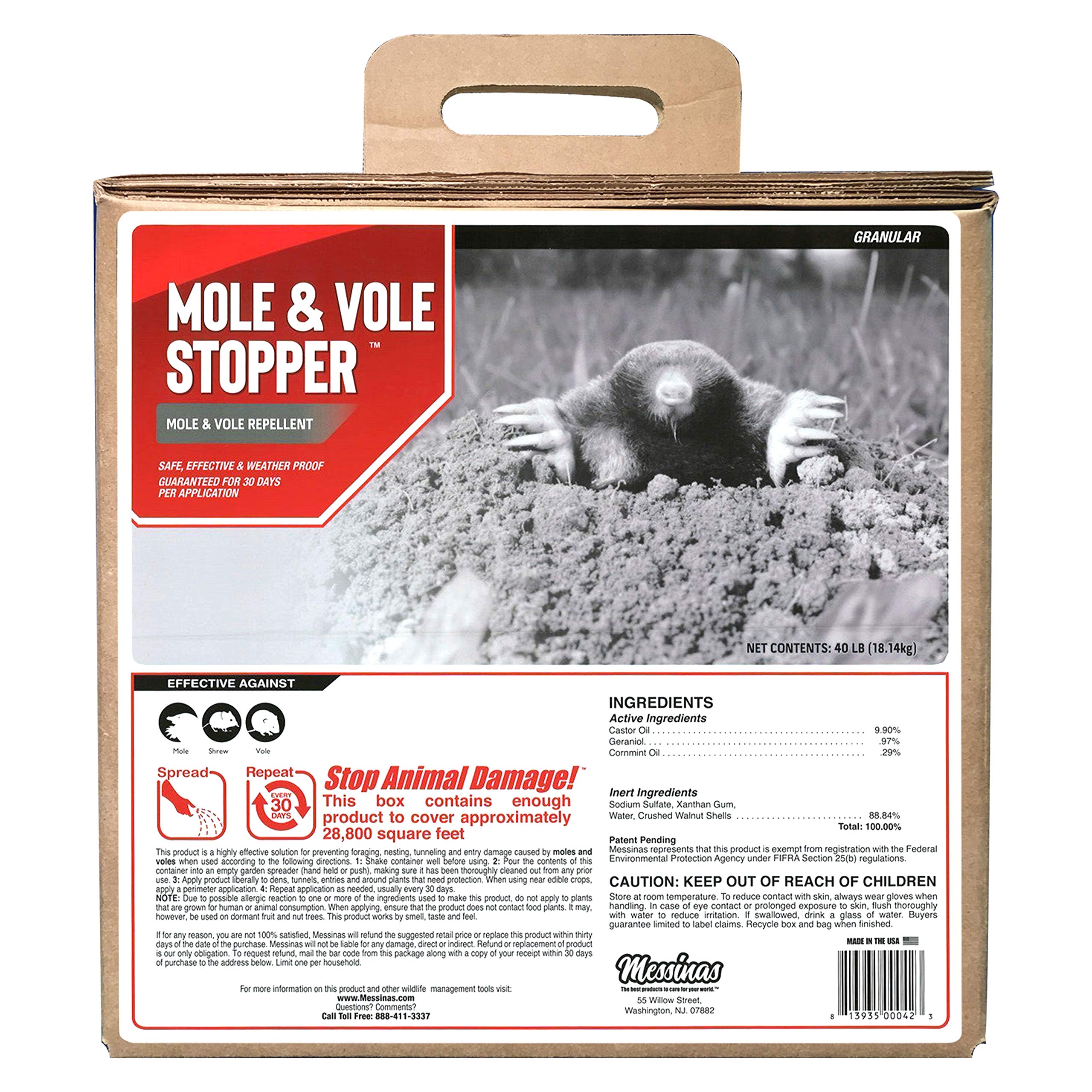 Mole & Vole Stopper Granular Repellent - Safe & Effective, All Natural ...