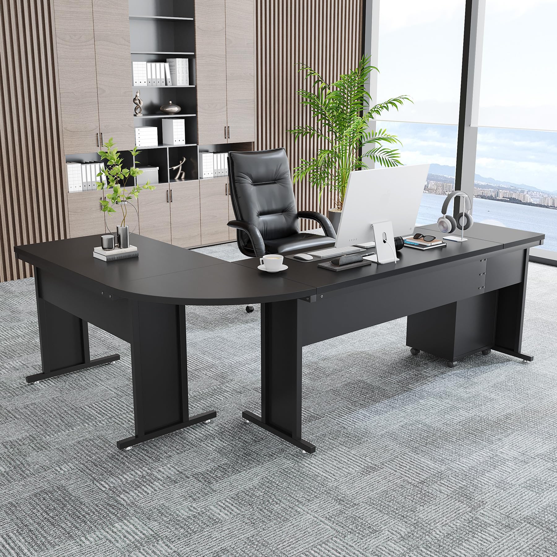 Tribesigns L Shaped Executive Desk Large Office Desk With 3 ...