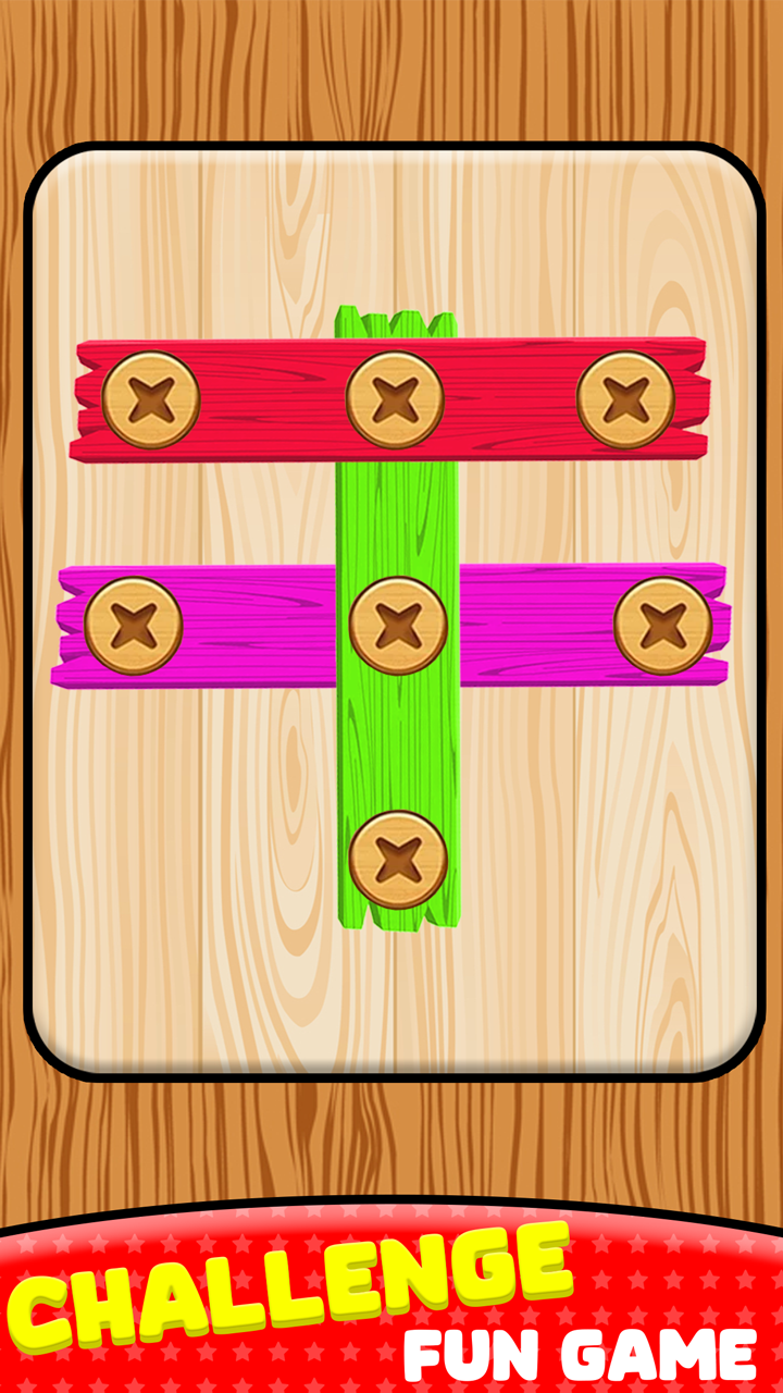 Wood Nuts and Bolts Screw Puzzle Sort Game: Wooden Unscrew Twisted ...