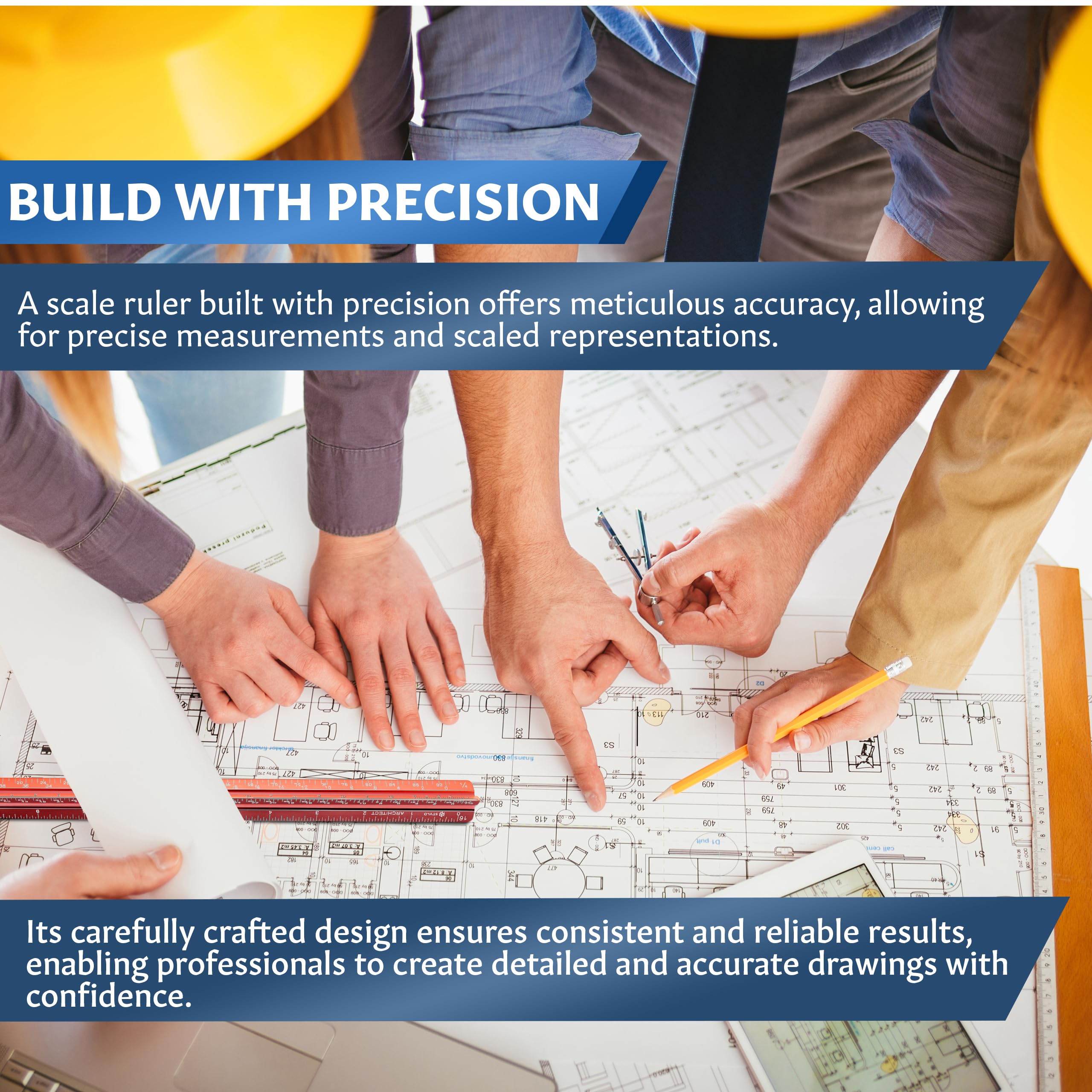 Aluminum Architect Scale Ruler – 30cm Ruler Laser Etched Triangle ...