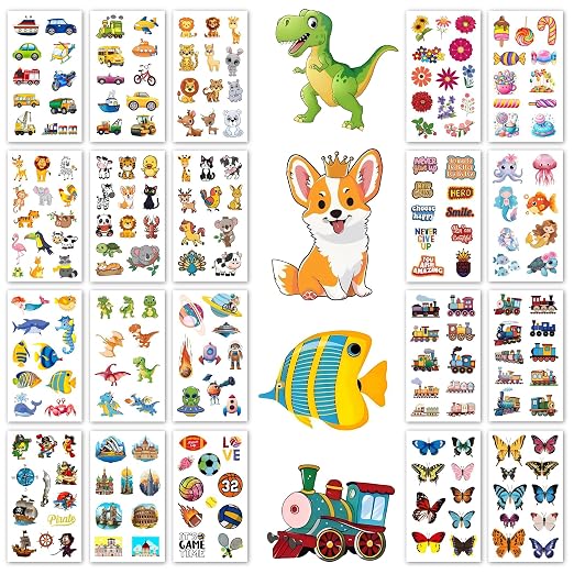 Amazon.com : 20 Sheets Temporary Tattoo fake tattoos Cute pattern ...