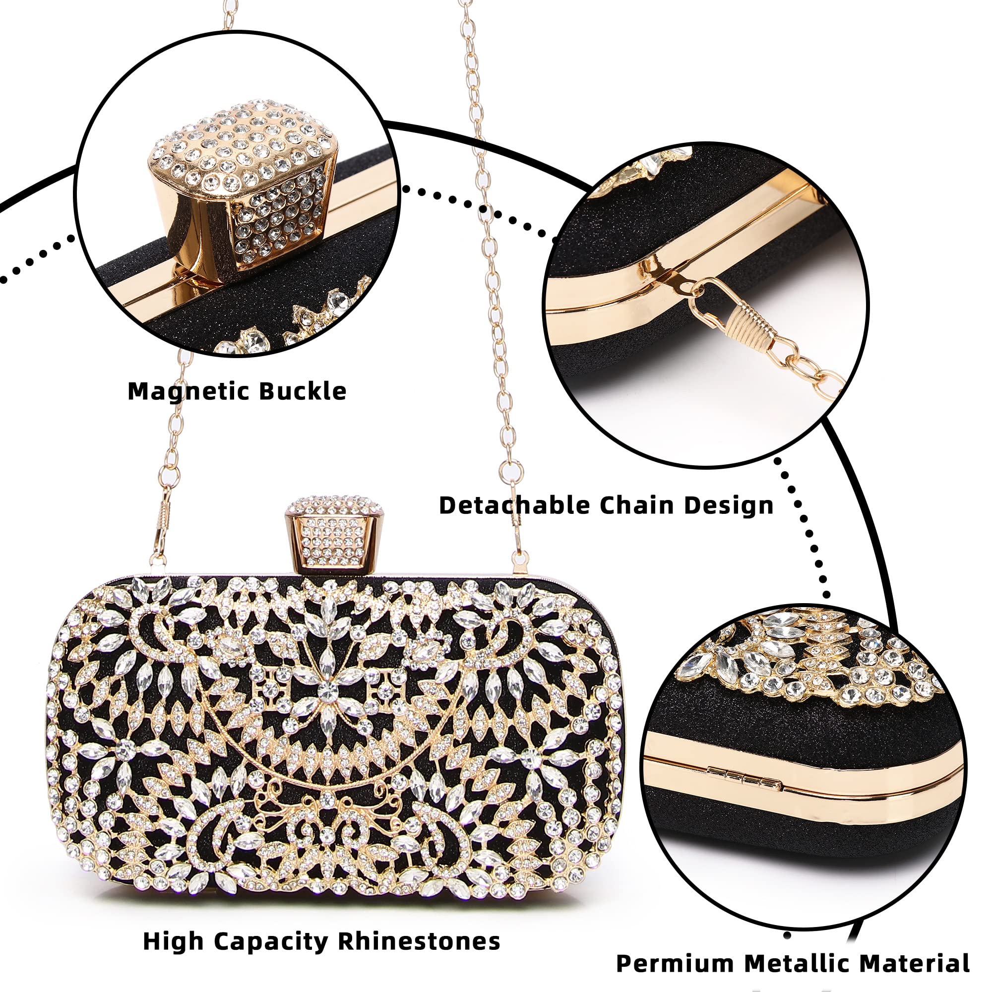 fannos Gold Rhinestone Clutch Purse Gold Rhinestone Clutch Purse Gold ...