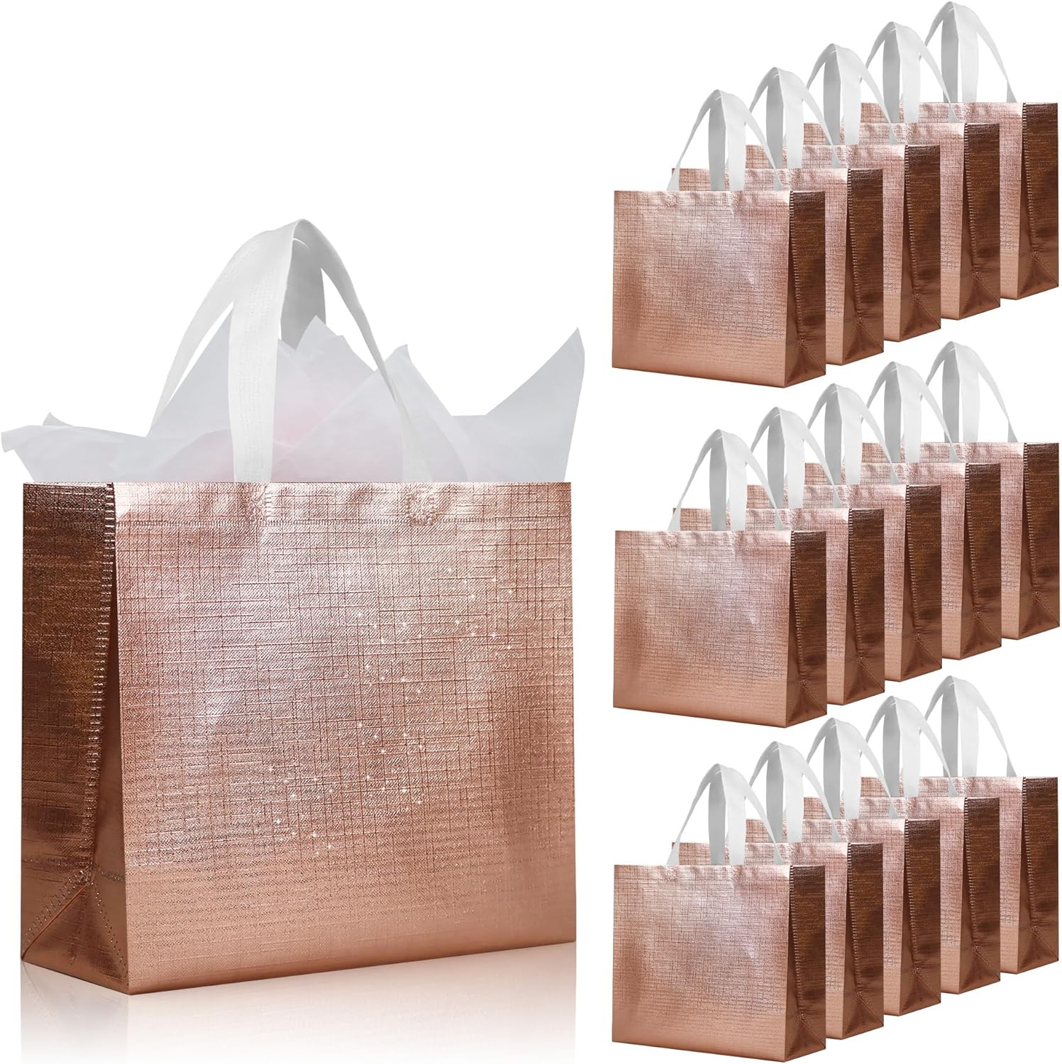 Amazon.com: cabzymx 16 Pcs Rose Gold Reusable Gift Bags with Bases, 12 ...