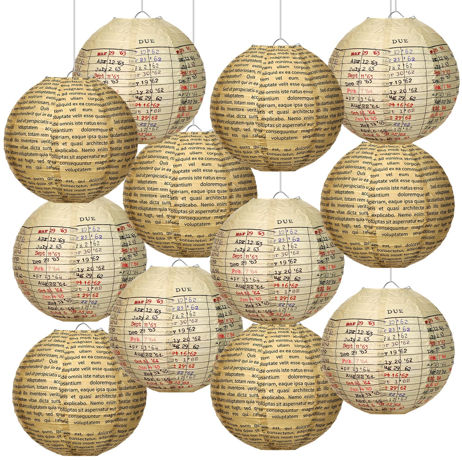 Snapklik.com : Baquler 12 Pcs Vintage Book Hanging Paper Lanterns Party ...