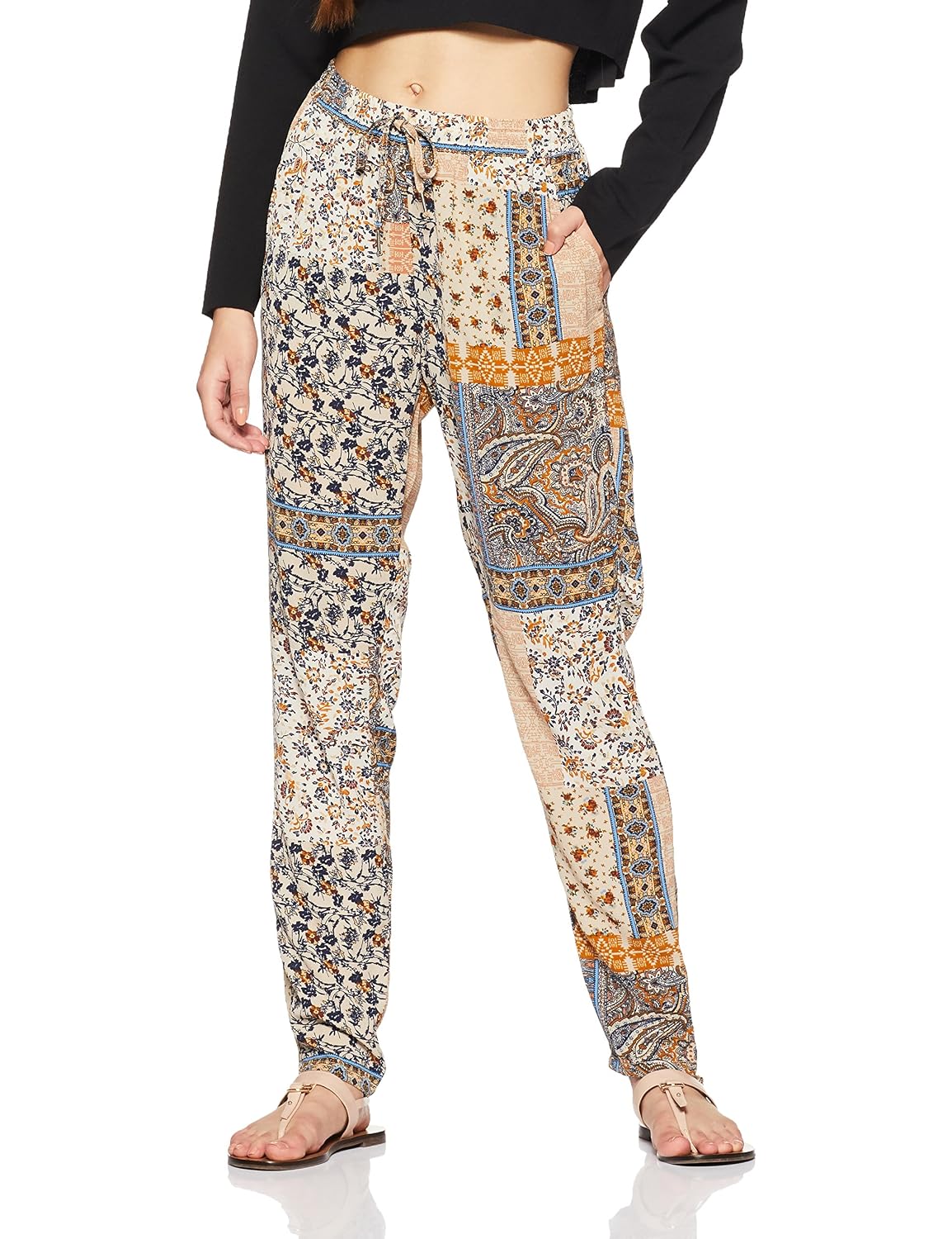 Buy ONLY Women's Straight Fit Pants (1814755005_Multicolor_42) at Amazon.in
