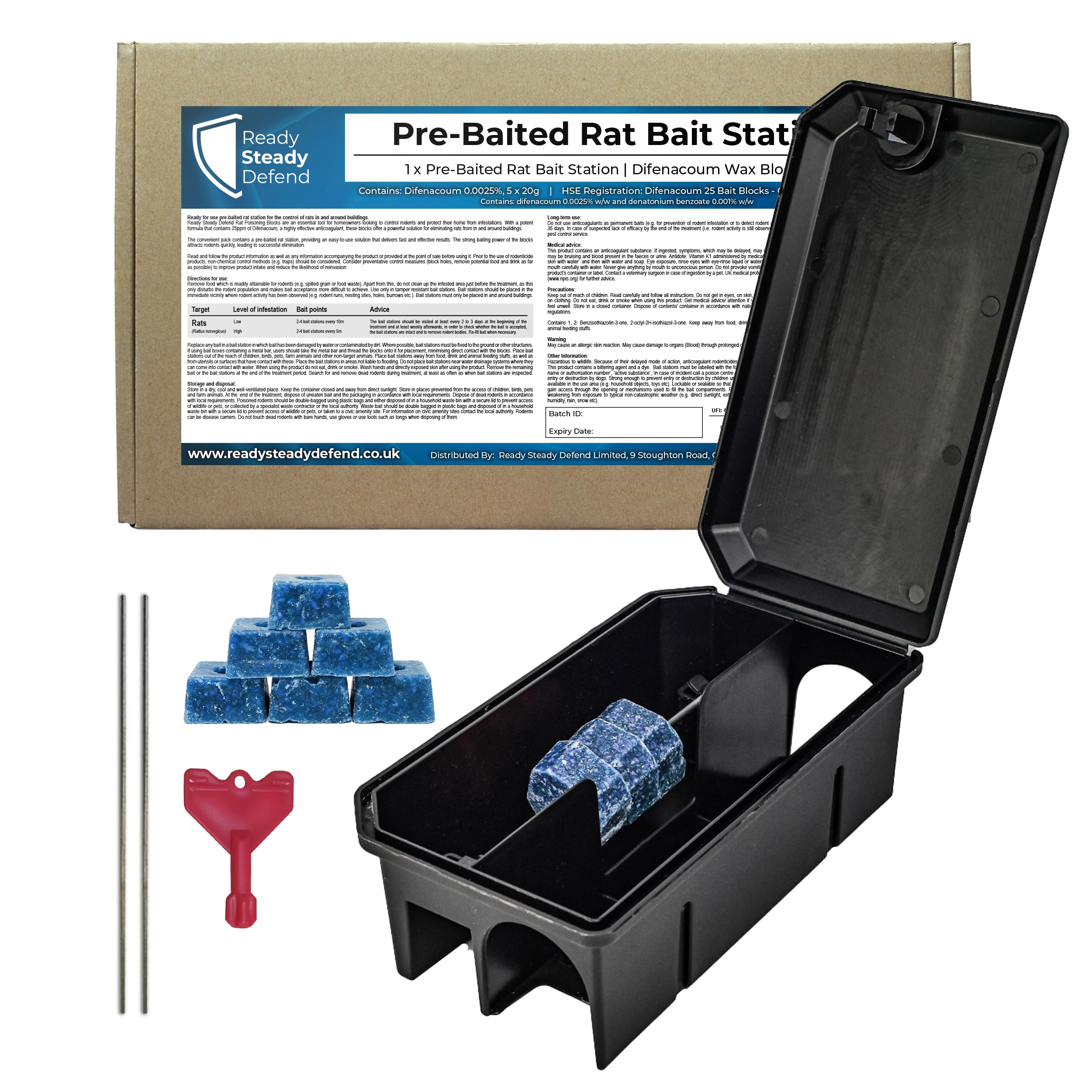 Pre Baited Rat Box - 1 Pack - Effective Rat Traps, Ideal Rat Trap and ...