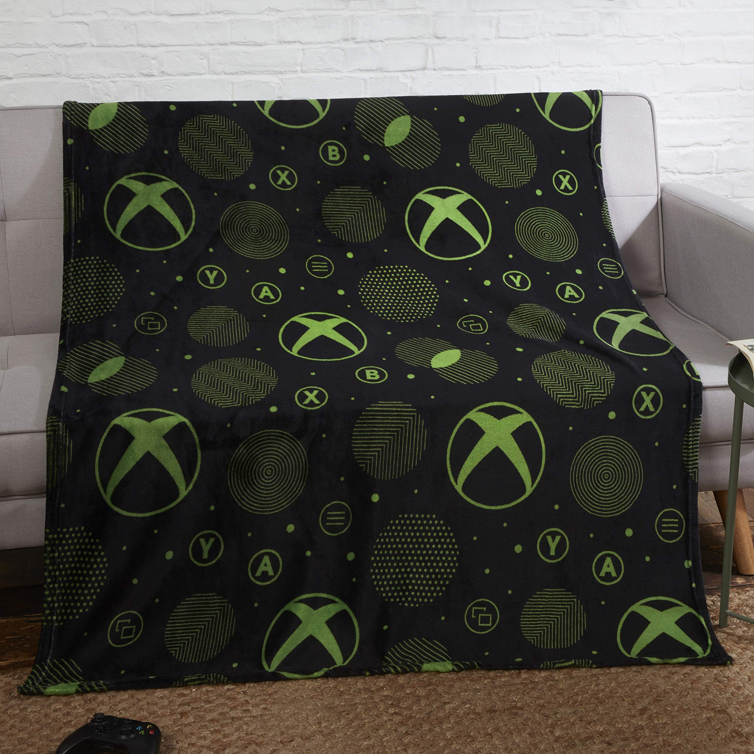 Coco Moon Xbox Sphere Green Gaming Bed Fleece Blanket Bedding Ideal ...