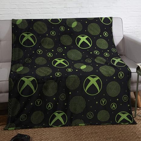 Coco Moon Xbox Sphere Green Gaming Bed Fleece Blanket Bedding Ideal ...