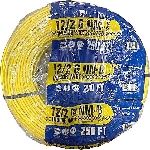 Unbranded* 250-Ft Roll 12-2 AWG NM-B Gauge Indoor Electrical Copper ...