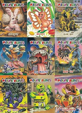 MEANIE BABIES 1998 COMIC IMAGES COMPLETE PARALLEL BLANK BACK STICKER ...