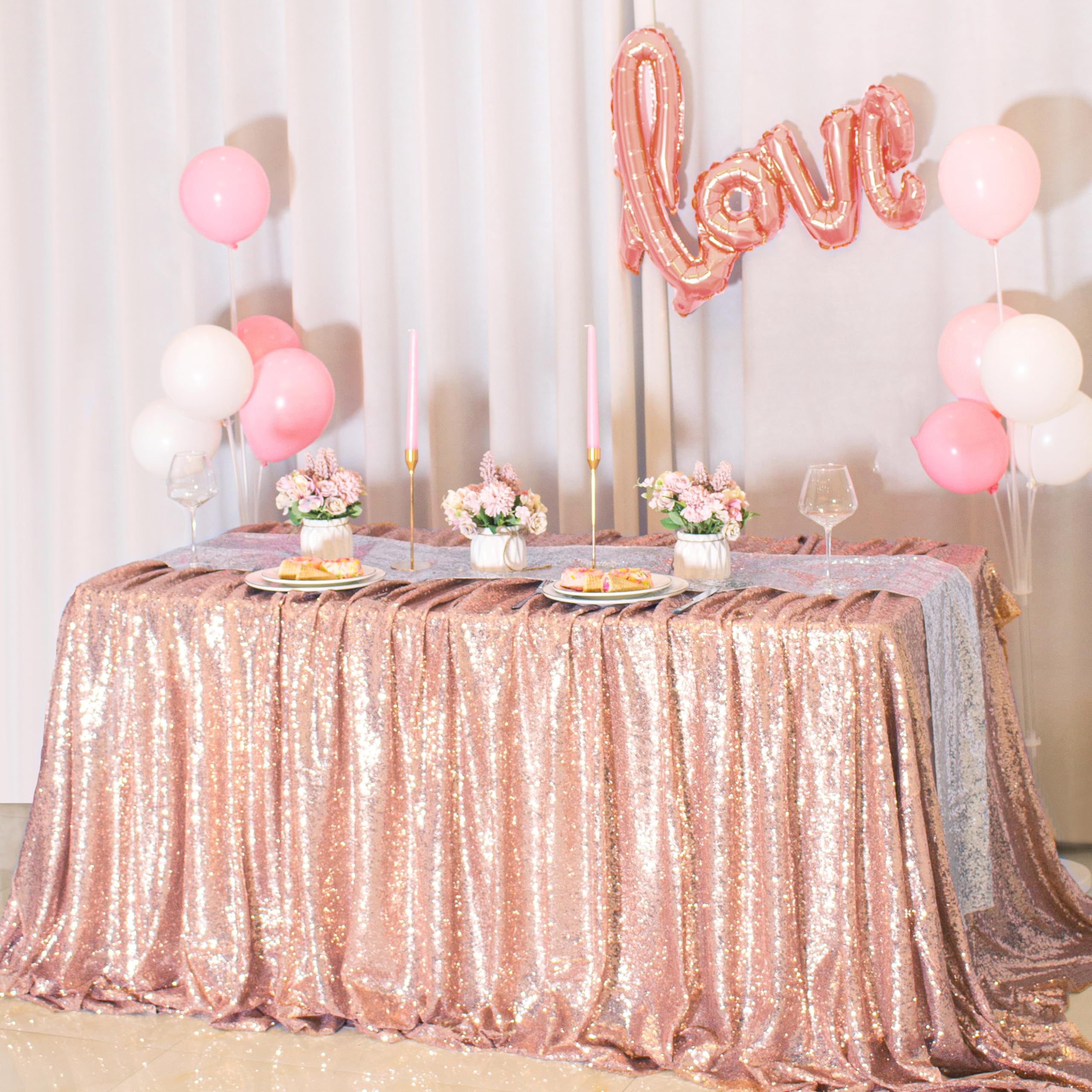 Rose Gold Reception Table