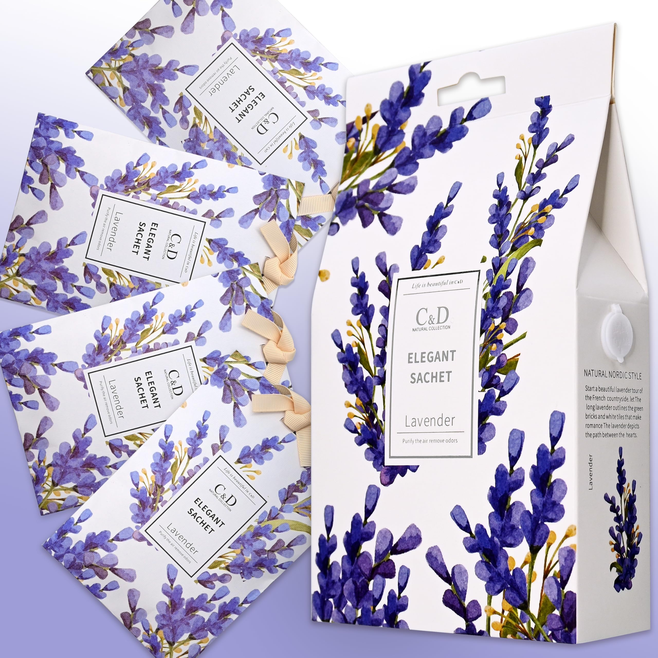 20 Pack Lavender Bags for Wardrobes & Drawers, Natural Lavender Sachets ...