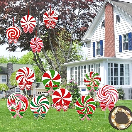 Amazon.com: Christmas Peppermint Candy Outdoor Decorations 44 Inch Xmas ...