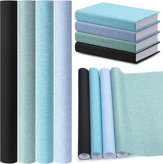 Amazon.com: SmoothNovelty 4 Pcs Book Cloth Bookcover Fabric Surface ...