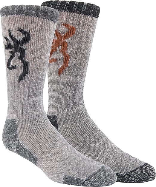 Amazon.com: Browning Men's Wool Buckmark Socks, 2 Pairs Wool Blend ...
