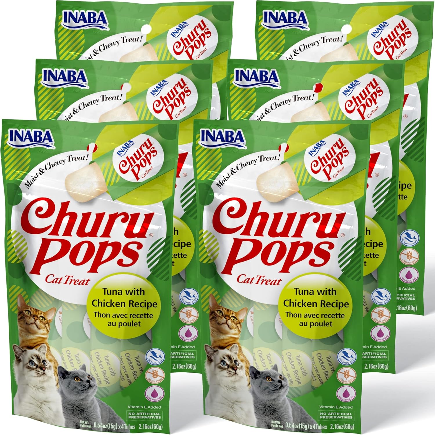 Amazon.com : INABA Churu Pops Moist and Chewy Cat Treat Tuna with ...