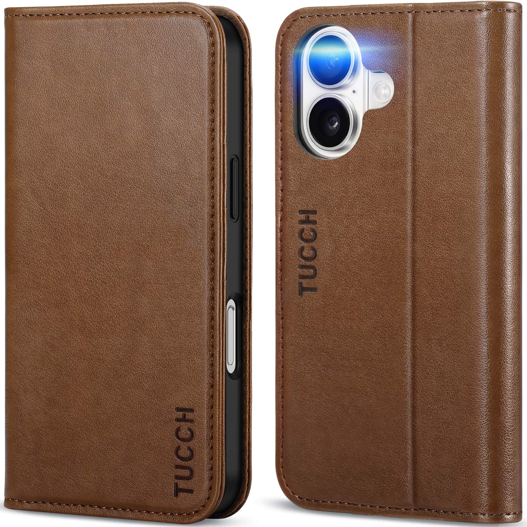 Amazon.com: TUCCH Case for iPhone 16 Wallet Case, PU Leather [Kickstand] Folio with RFID ...