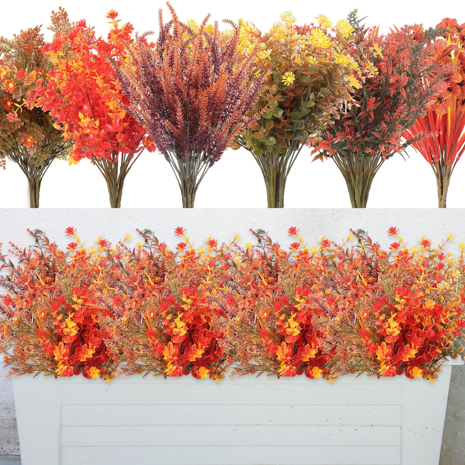 Amazon.com: Zeyune 24 Bundles Thanksgiving Artificial Fall Flowers ...
