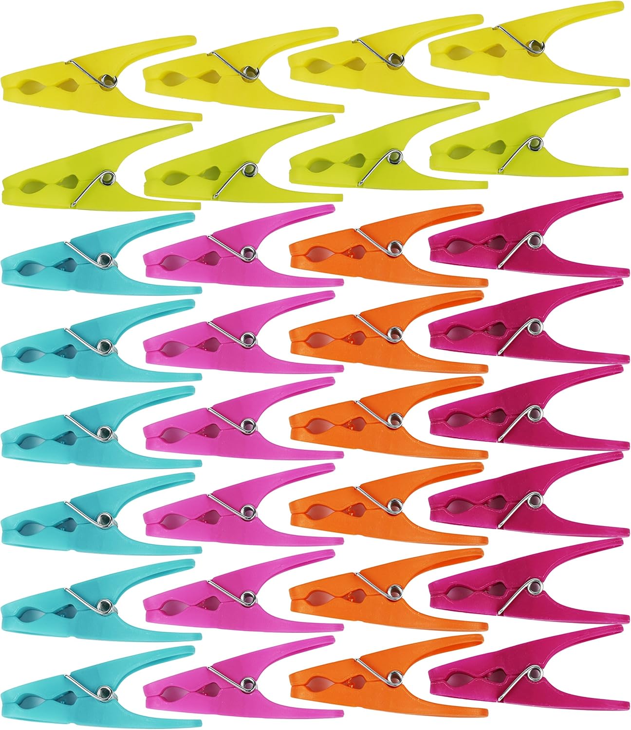 Amazon.com: 32 Plastic Clothespins with 6 Bright Assorted Colors : Home ...