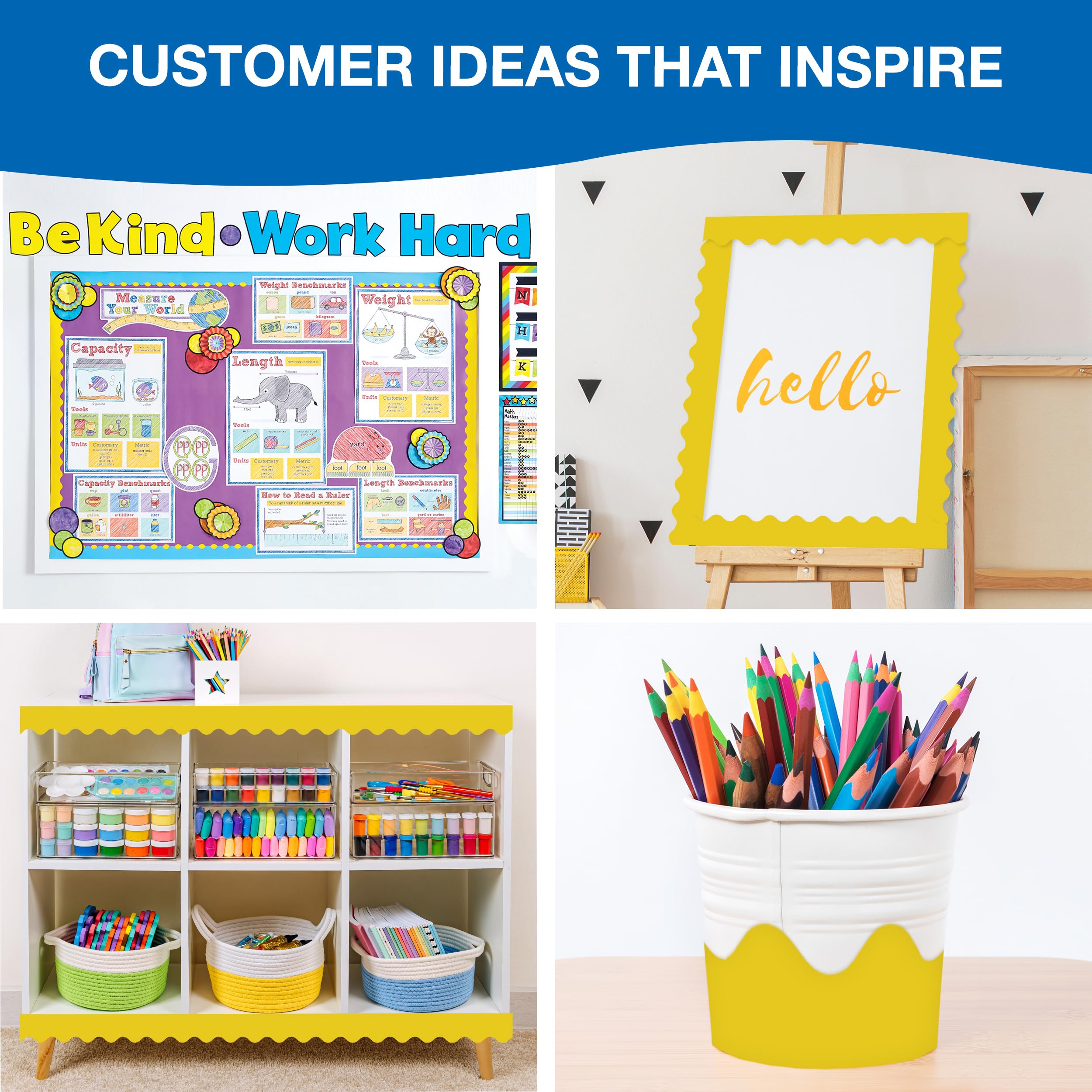 Snapklik.com : Carson Dellosa 65Ft Of Yellow Bulletin Board Borders, 1 ...