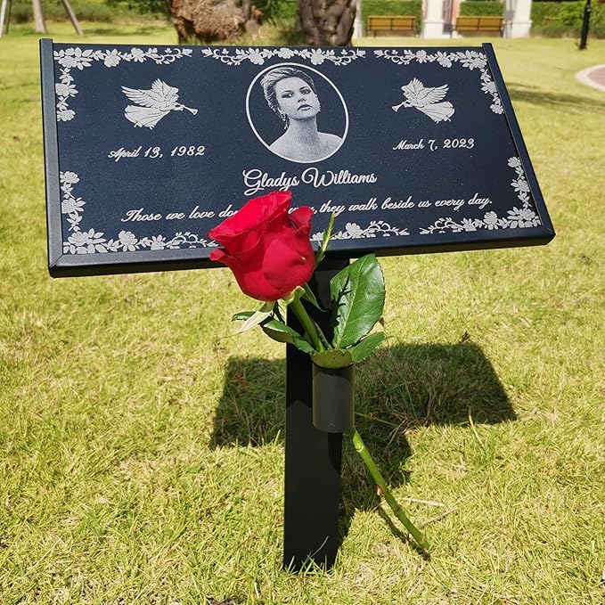 Amazon.com: Personalized Headstone with Photo, Headstones for Graves ...