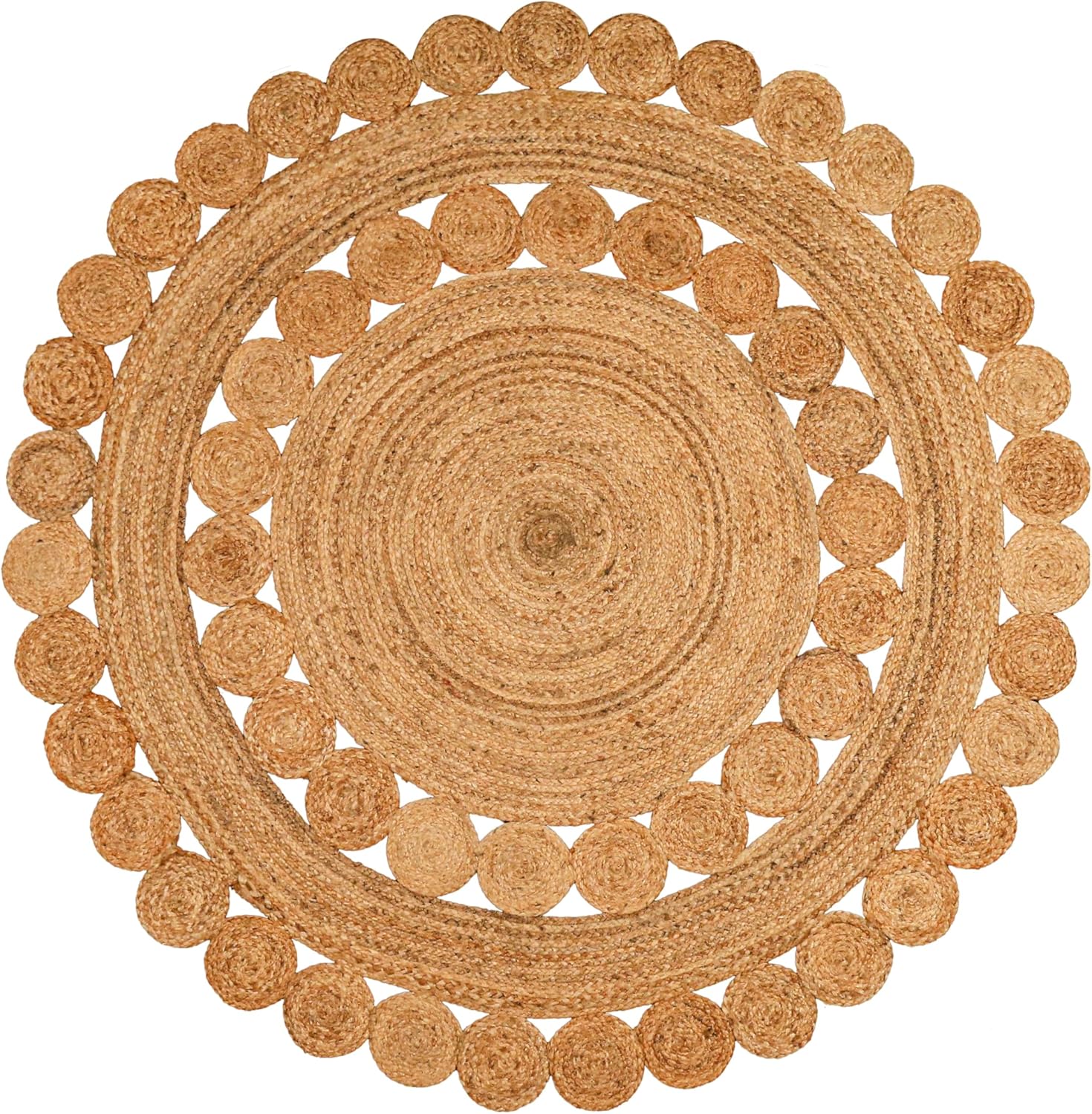 Amazon.com: Jute Rug Round 5 ft - Round Boho Rug - Reversible Natural ...